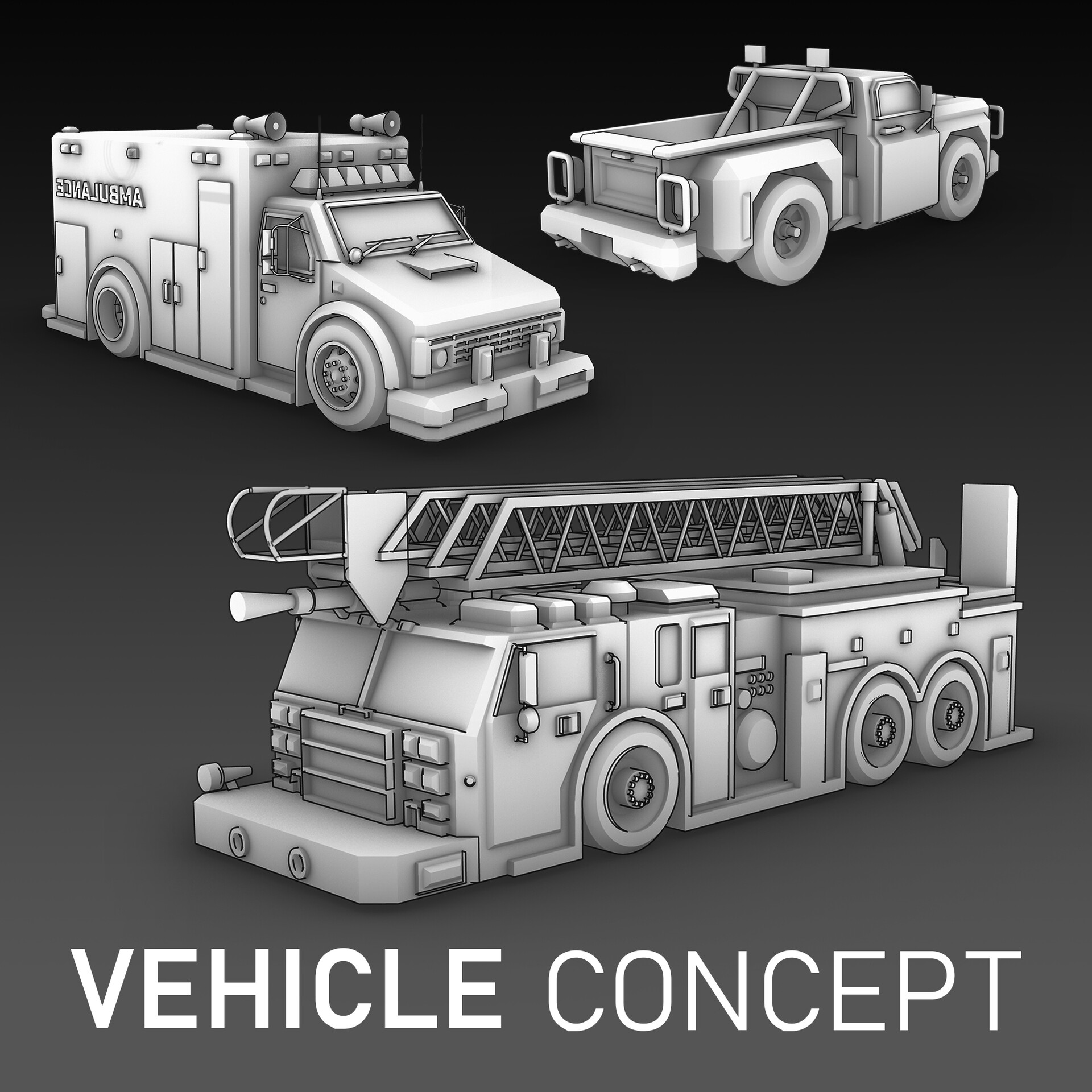 ArtStation - Low Poly Vehicles Concept Art