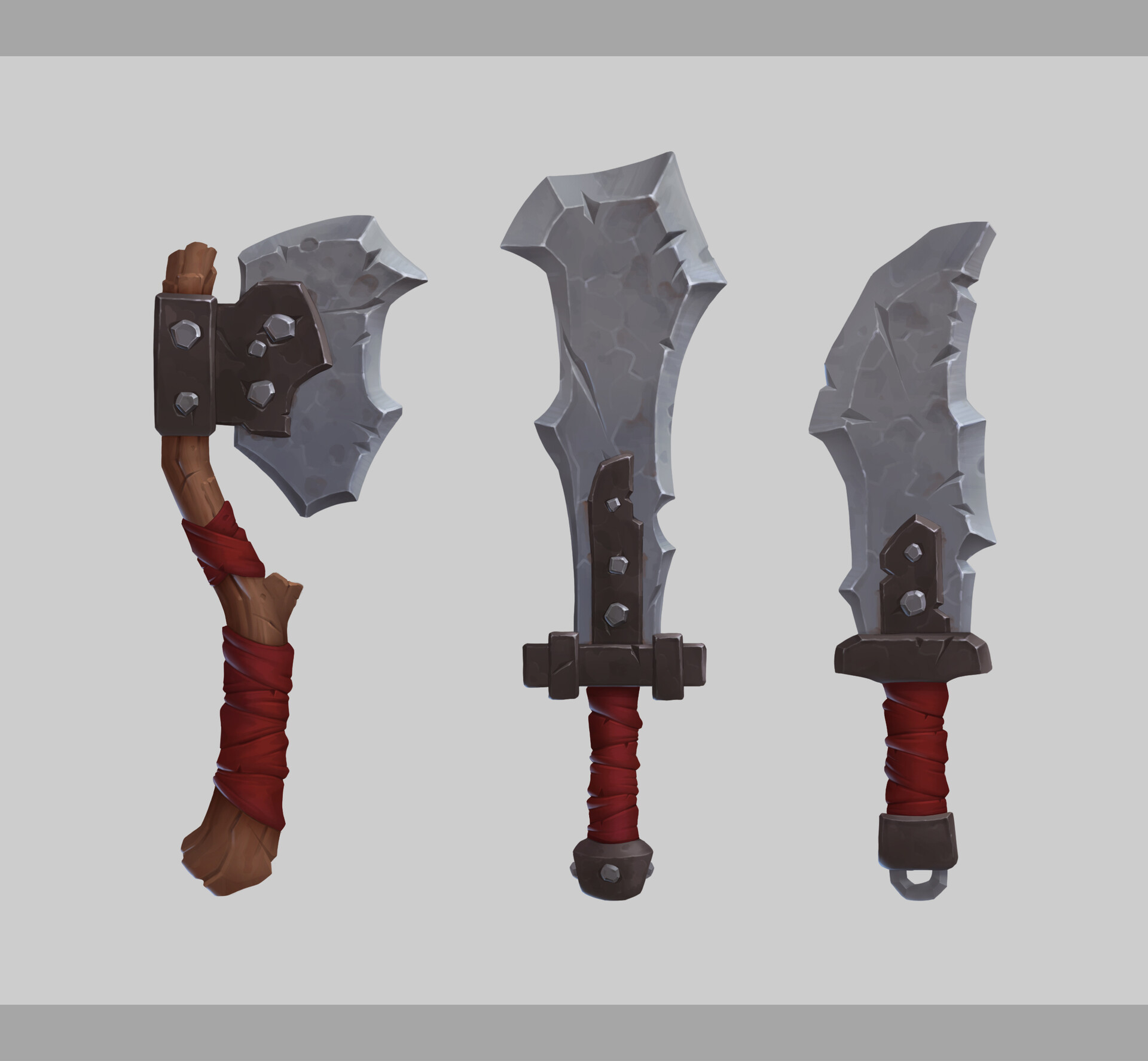 ArtStation - Barbarian weapons