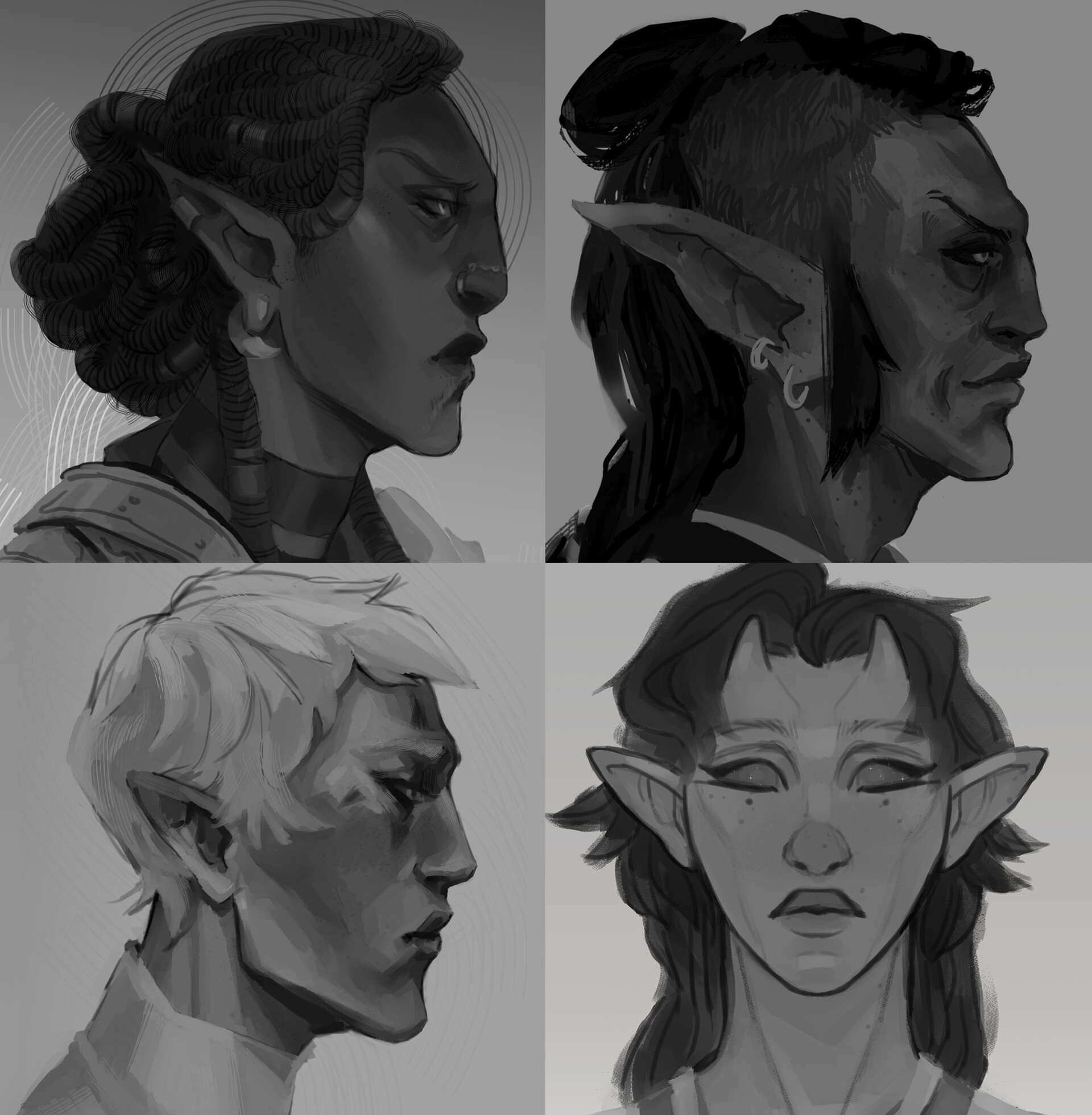 ArtStation - OCs value/color portraits