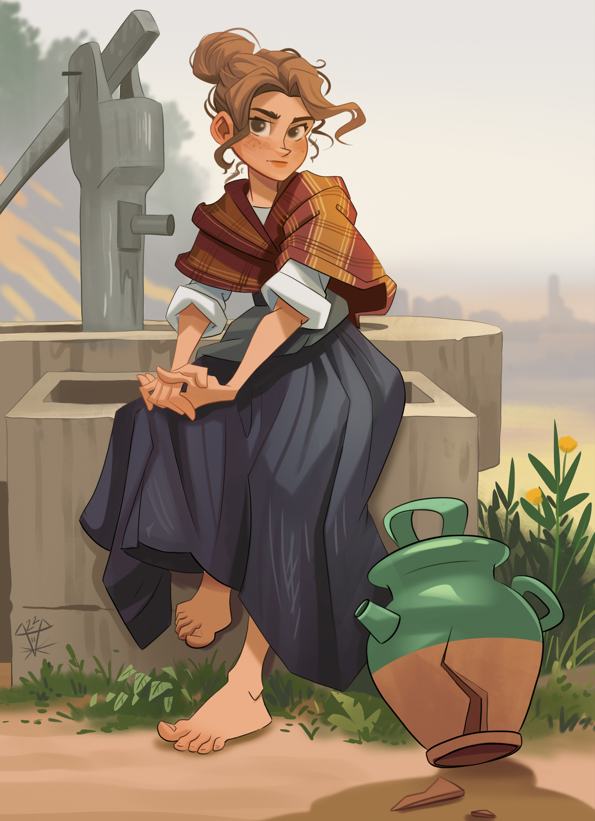 ArtStation - The Broken Pitcher after Bouguereau