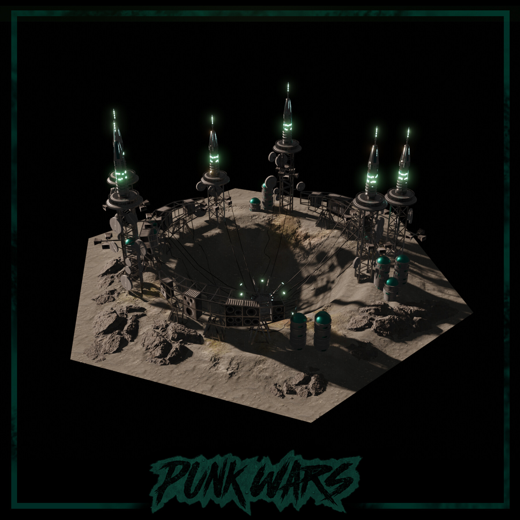 ArtStation - PUNK WARS - ATOM BUILDINGS - Brain Frequency Transmitter