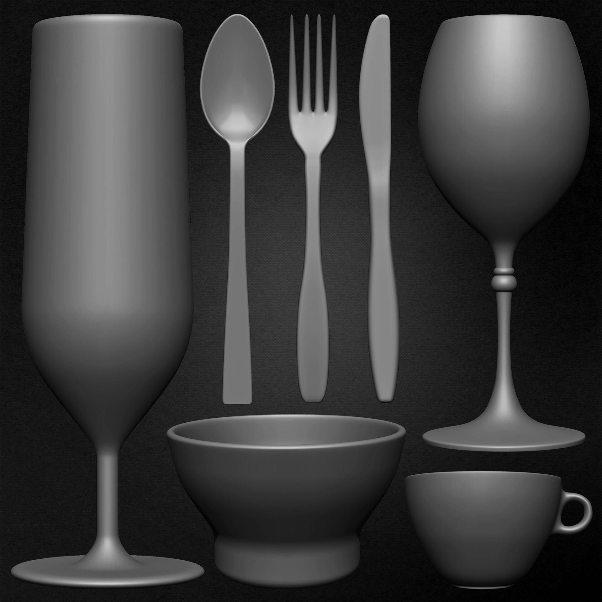 ArtStation - Collection of 40 Kitchen Prop Dishes Volume 01