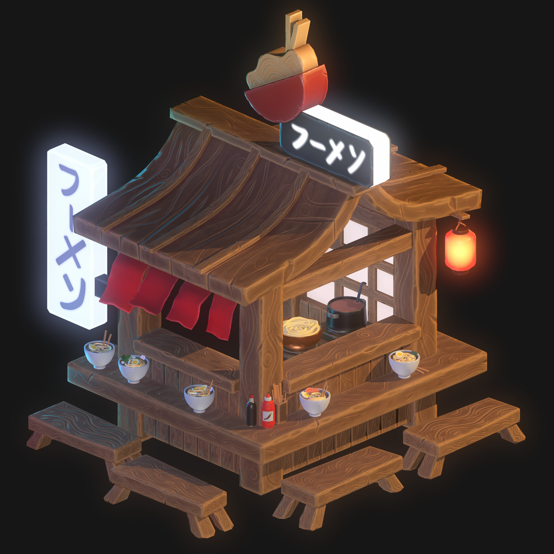 ArtStation - Stylized Japanese Ramen Shop
