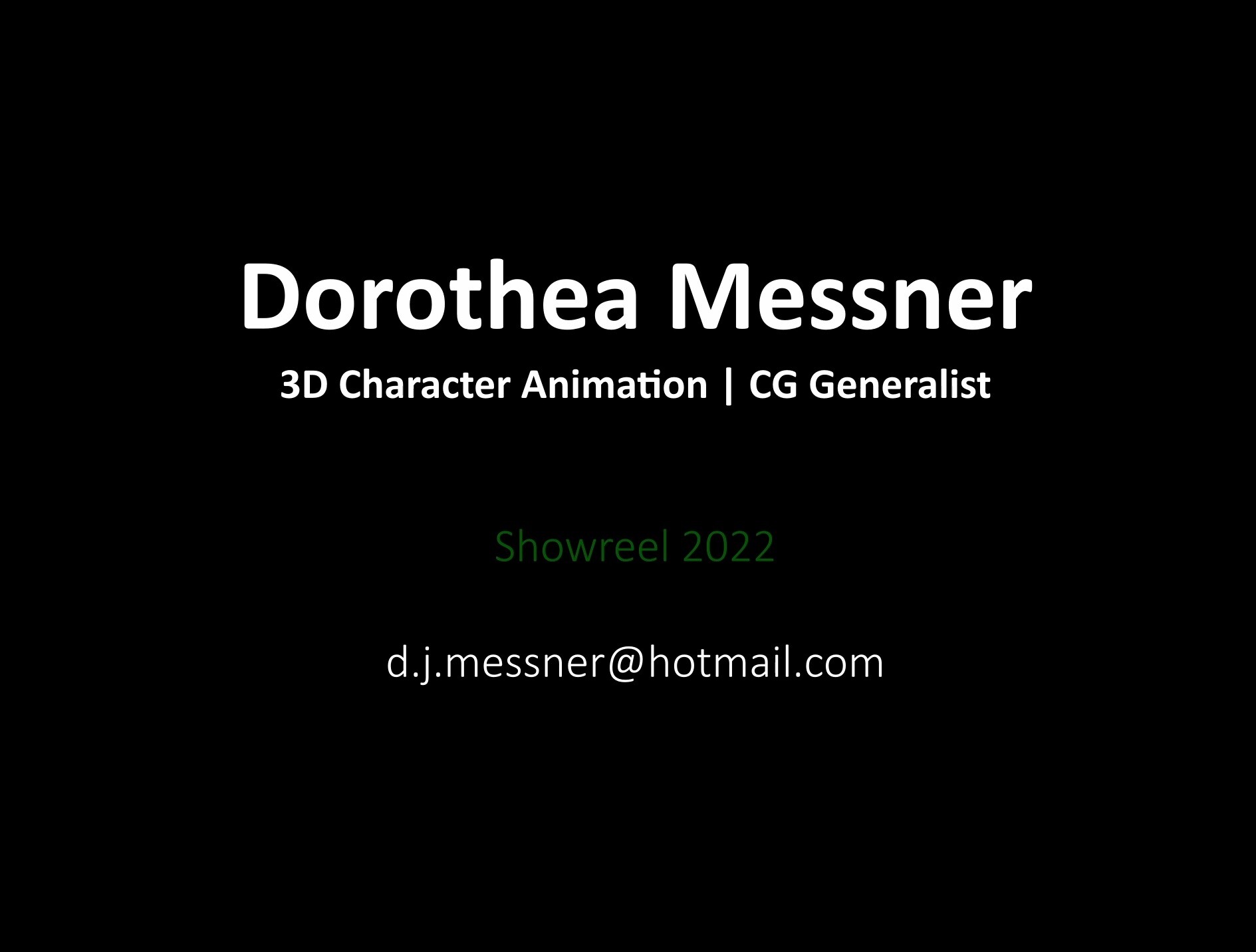 ArtStation - Showreel Dorothea Messner 2022