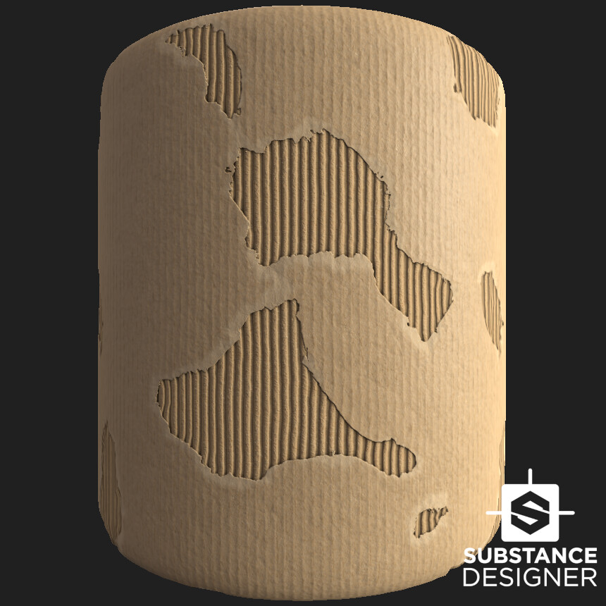 ArtStation - Cardboard Damageable - Substance Designer