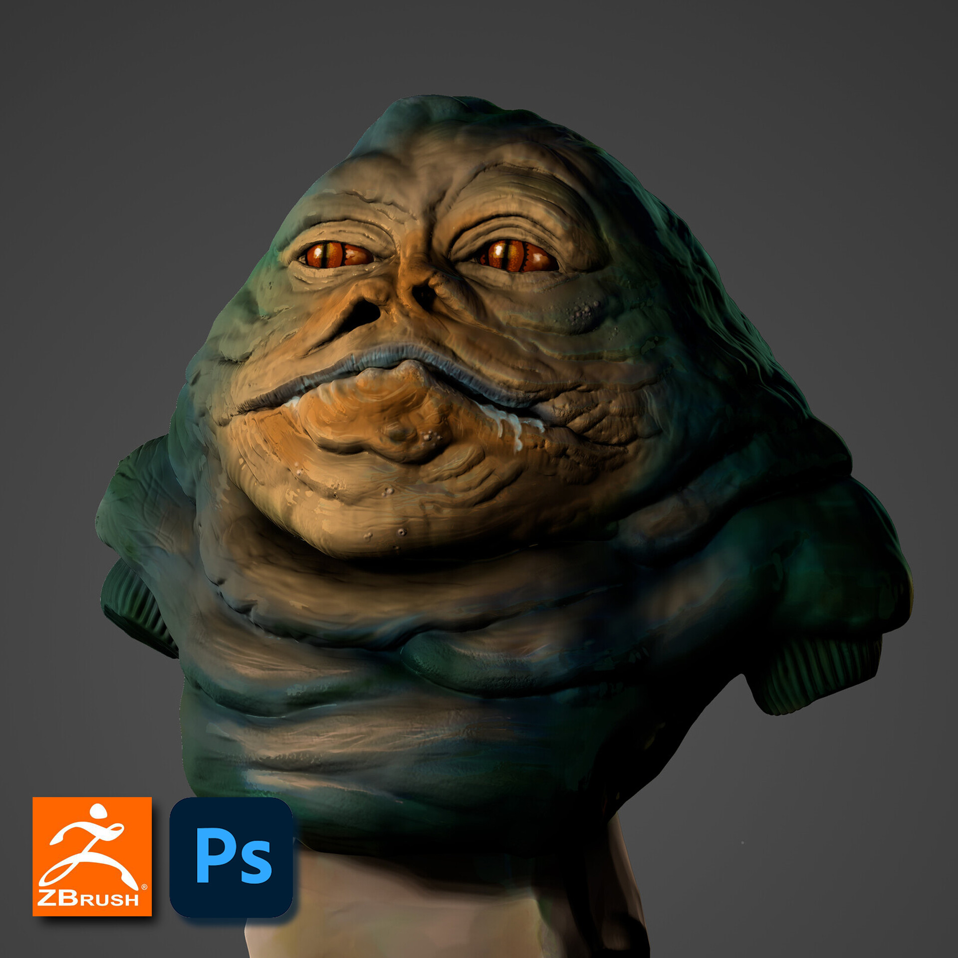 ArtStation - Bust of Jabba the Hutt
