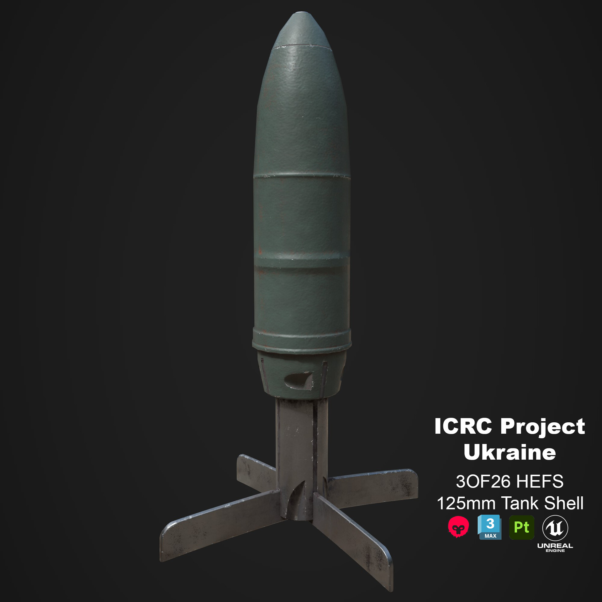 ArtStation - ICRC Ukraine Project | 125mm 3of26 HEFS Tank Shell