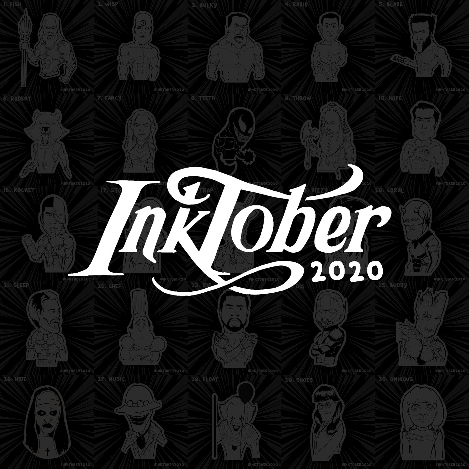ArtStation - Inktober 2020 (Traditional INK)