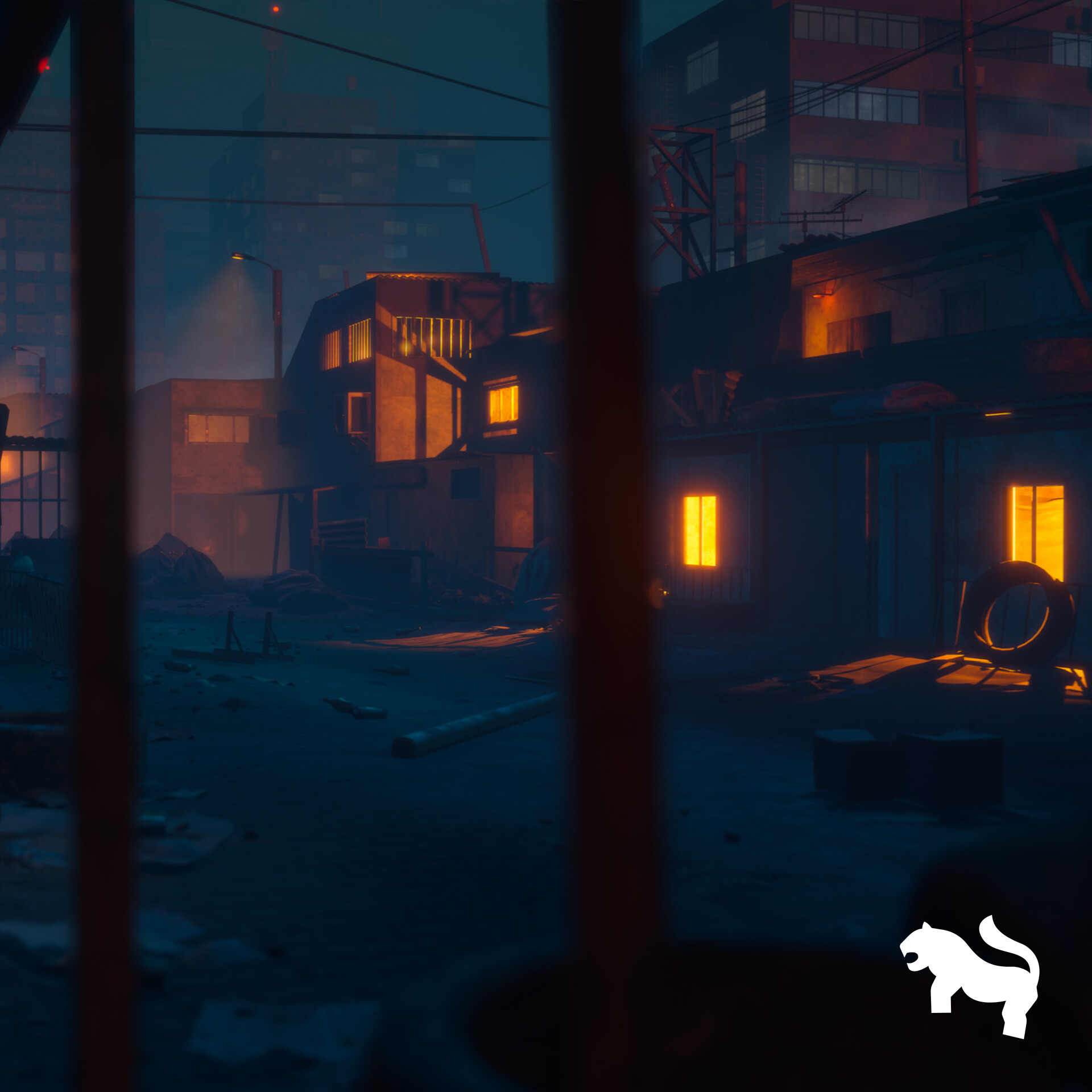 ArtStation - Future Slums - Night Lighting