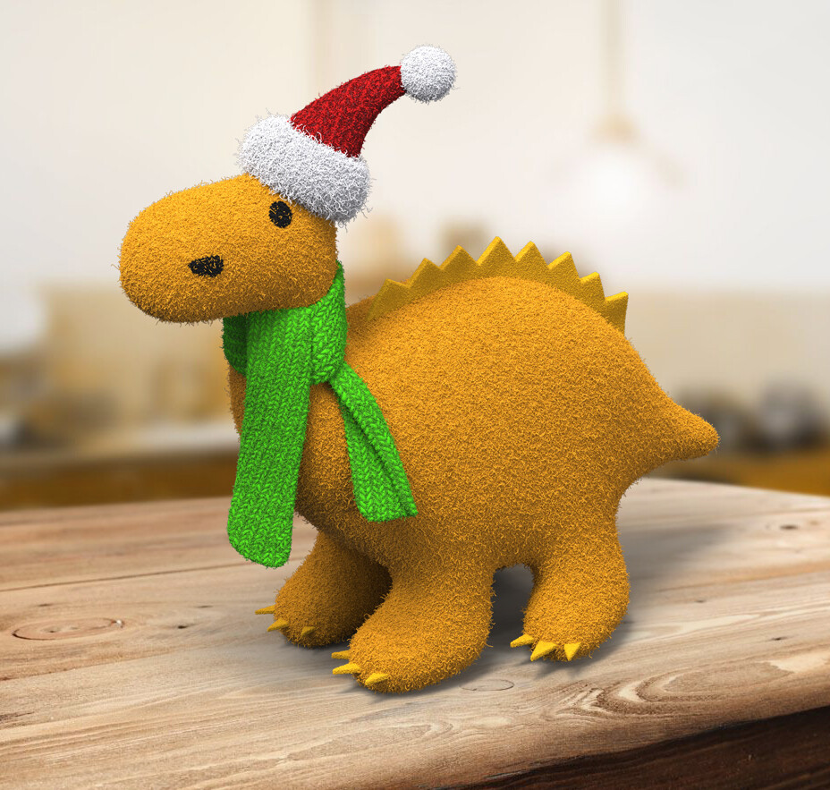 ArtStation - Dinosaur doll ( Fuzz node _ keyshot )