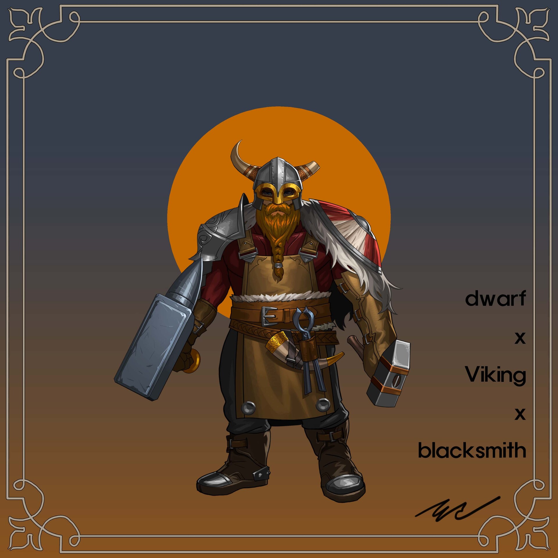 ArtStation - Dwarf X Blacksmith X Viking
