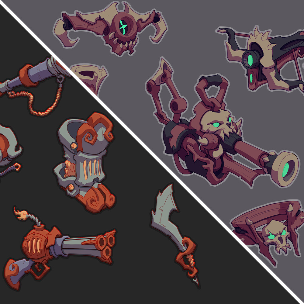 ArtStation - Sketches props steampunk sea and sci-fi demons