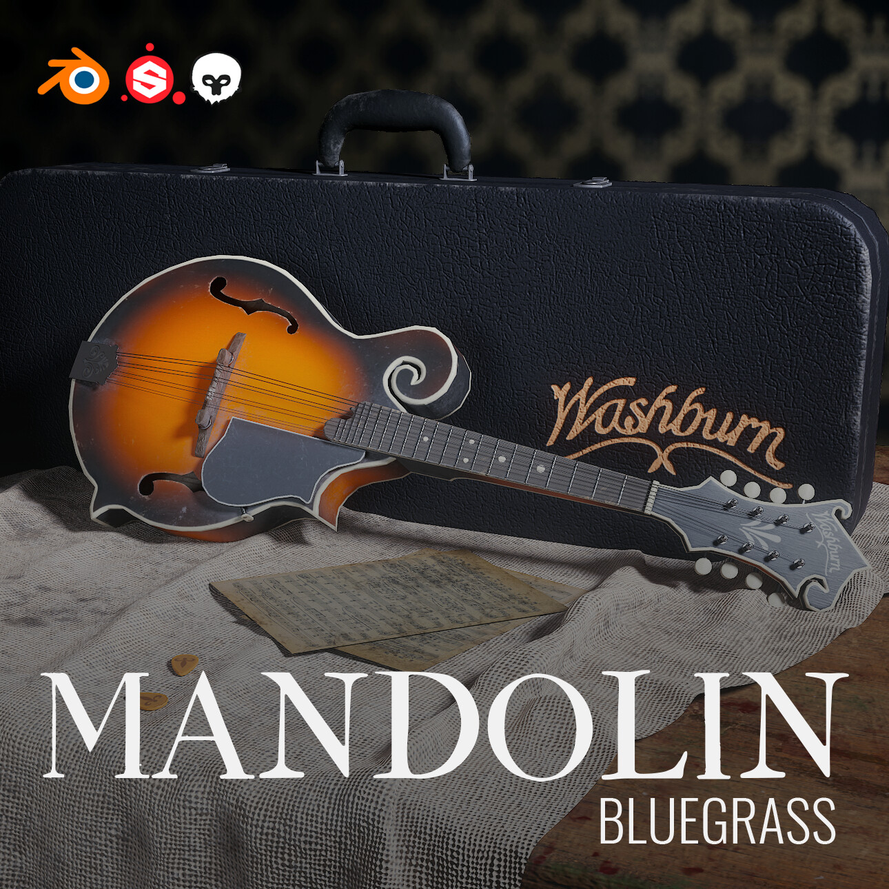 ArtStation - BLUEGRASS MANDOLIN (game-ready)