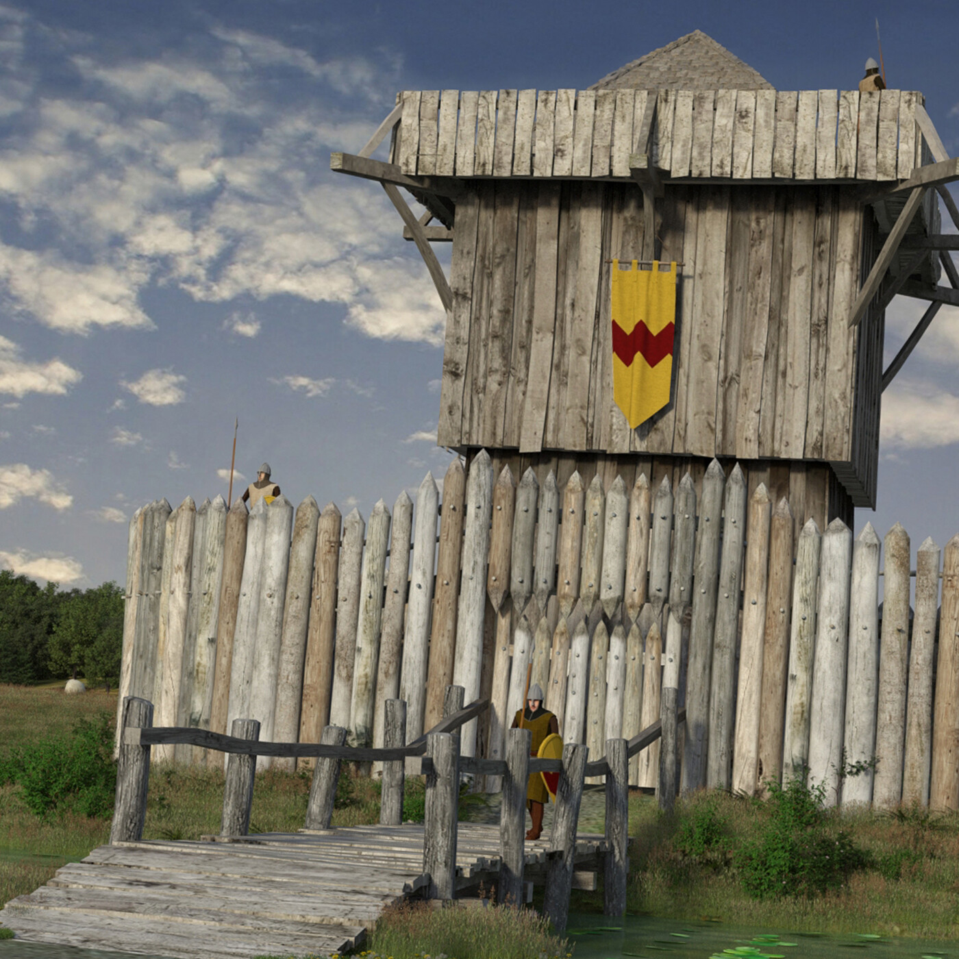 ArtStation - Early 11th century wooden motte castle