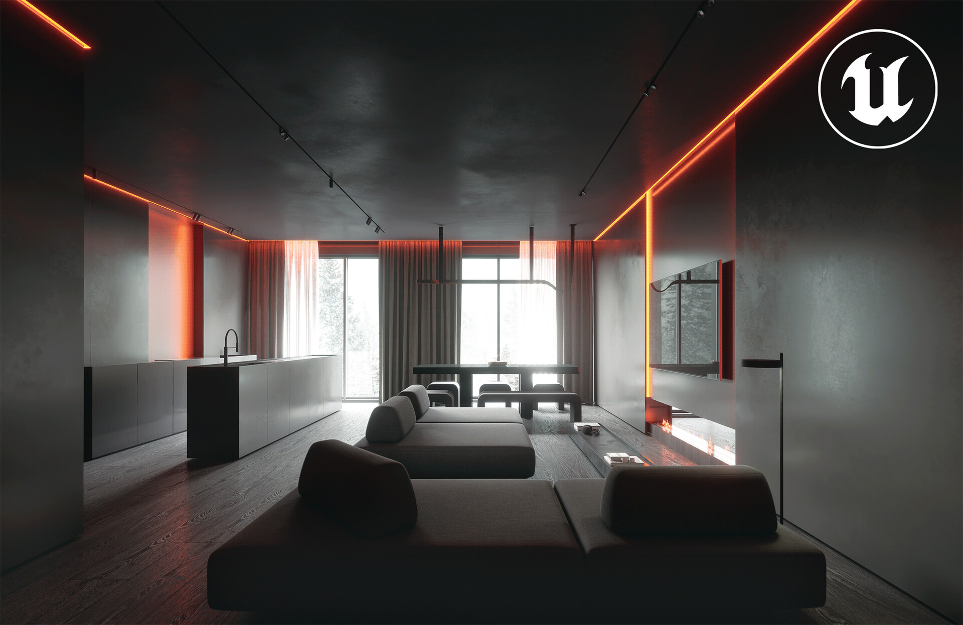 ArtStation - Dark interior UE5 visualization