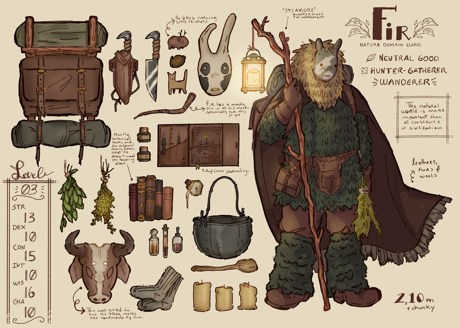 ArtStation - Fir the Nature Cleric - DnD Character