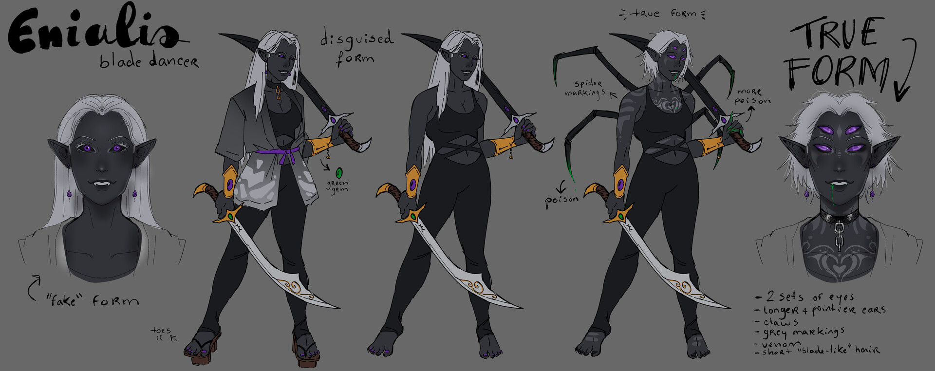 ArtStation - Enialis the Blade Dancer - DnD Character