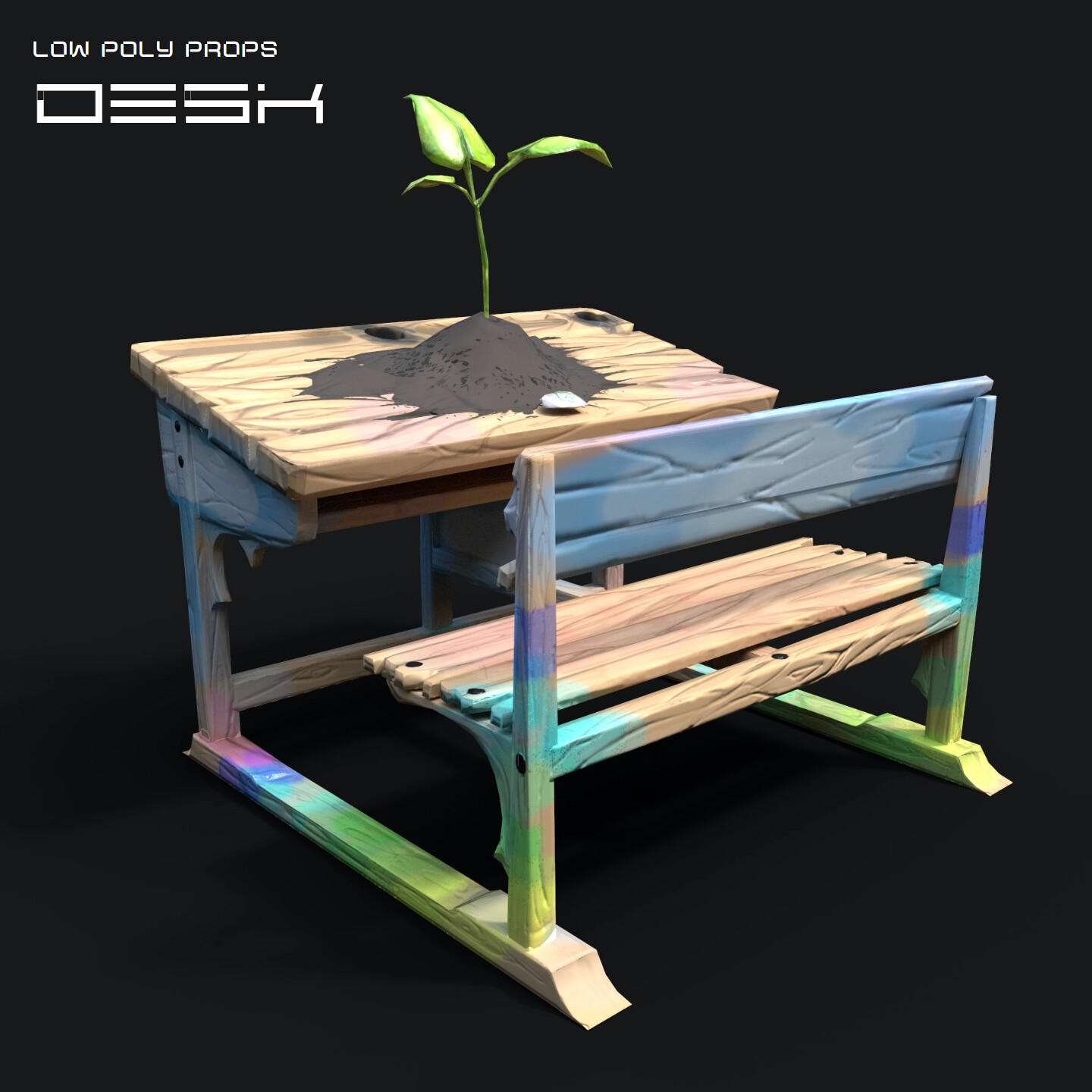 ArtStation - Low Poly Props : Desk