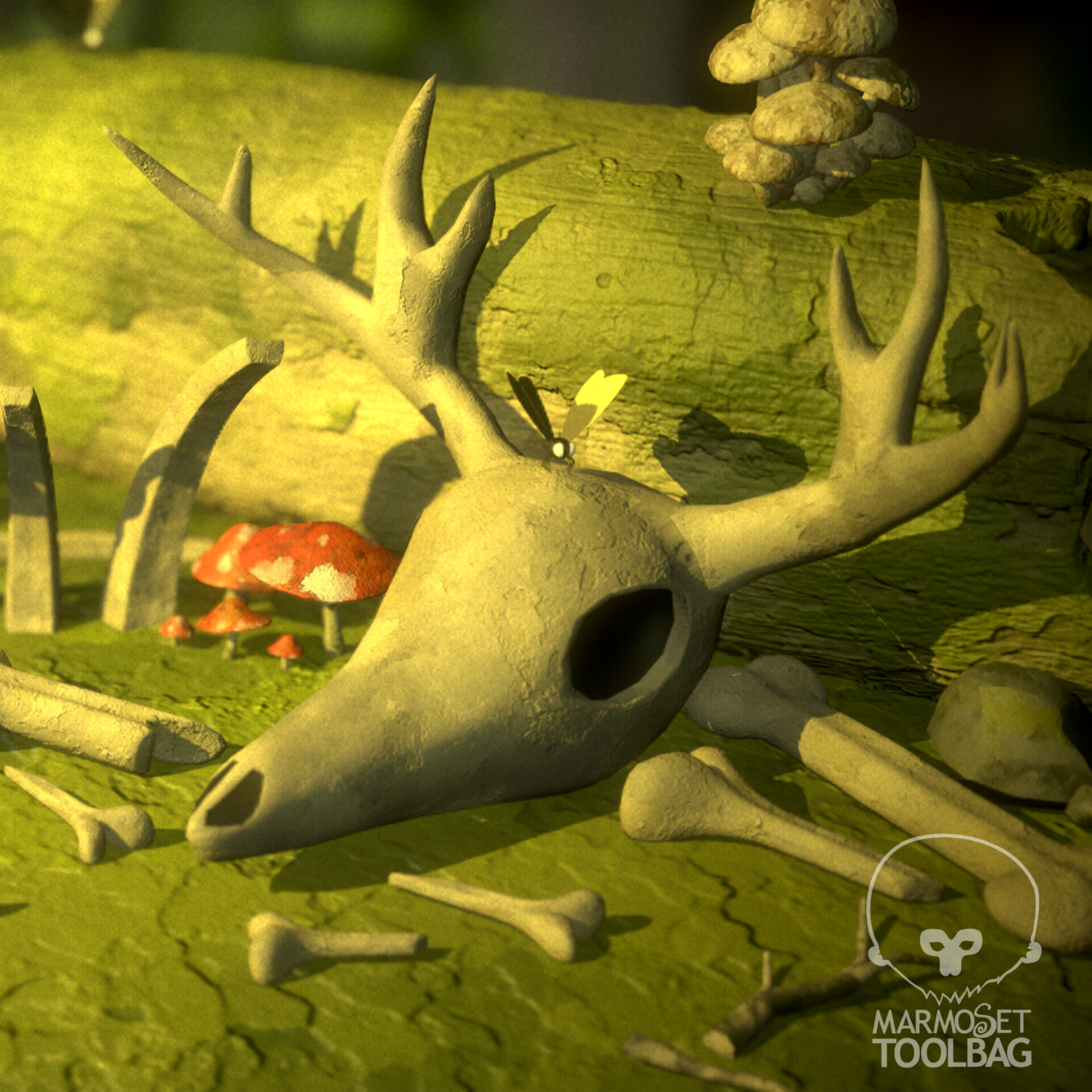 ArtStation - Bones in the forest