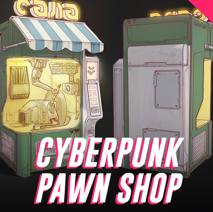 ArtStation - CYBERPUNK PAWN SHOP - hero props