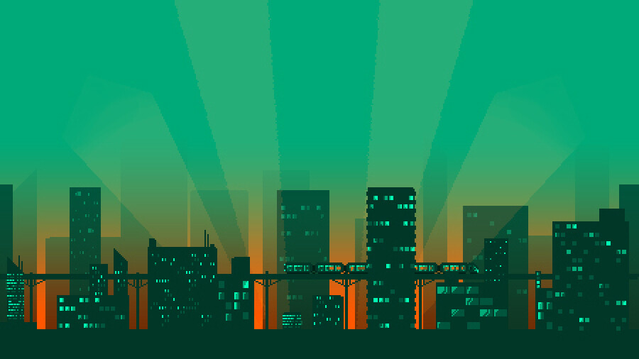 ArtStation - Pixel Skyline Animation