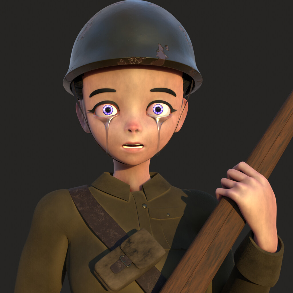 ArtStation - Scared Army Girl