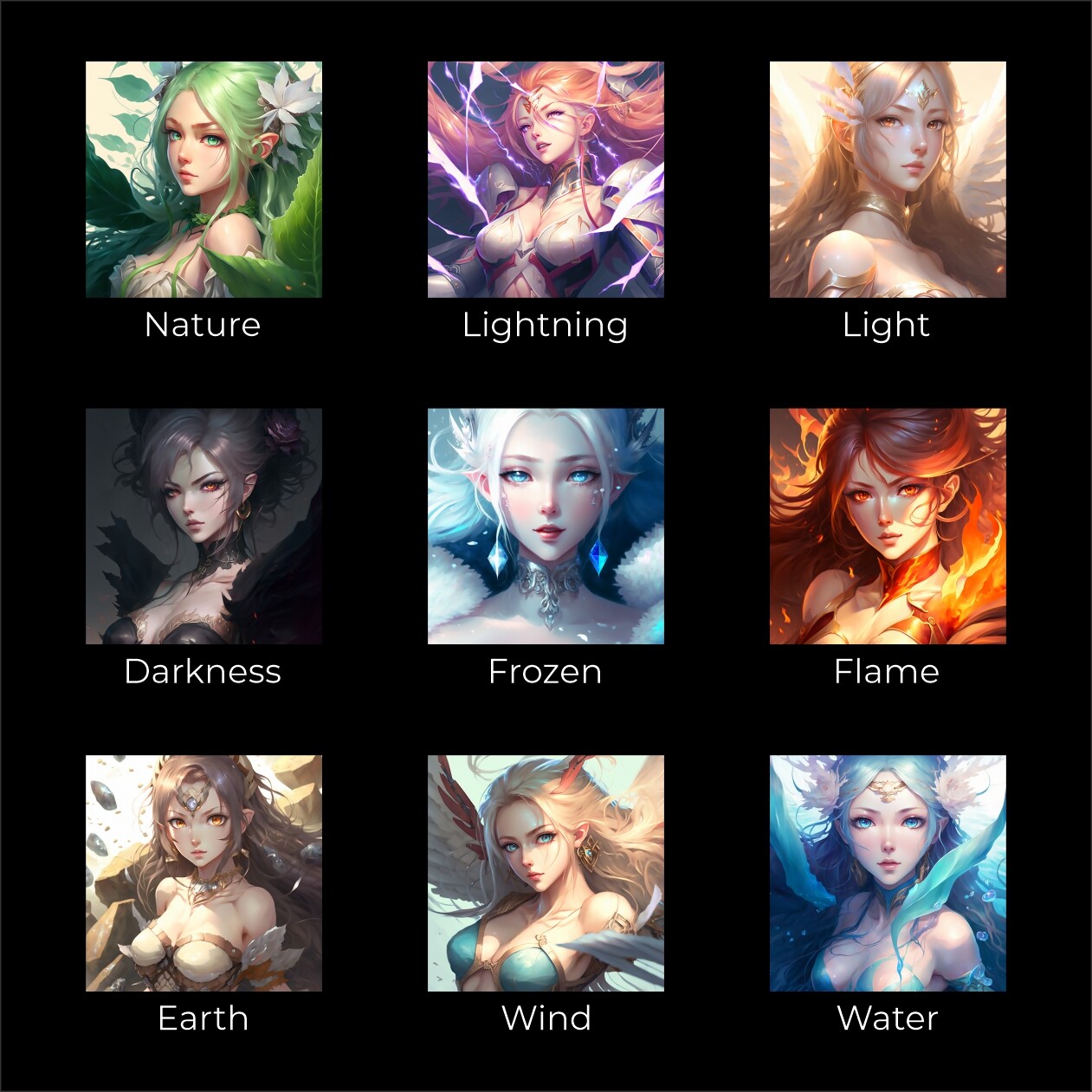 ArtStation - Goddess of the elemental collection