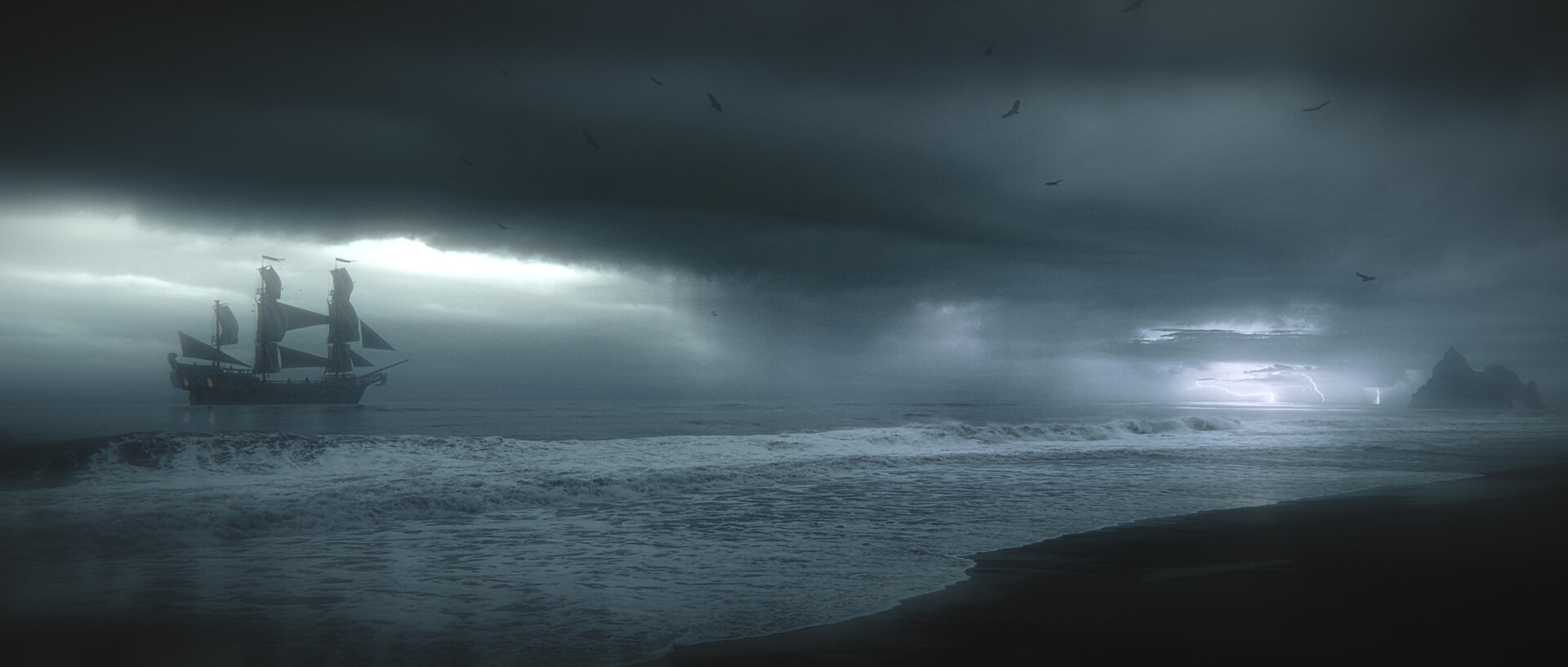 ArtStation - Deadly Harbor - Matte Painting and Compositing