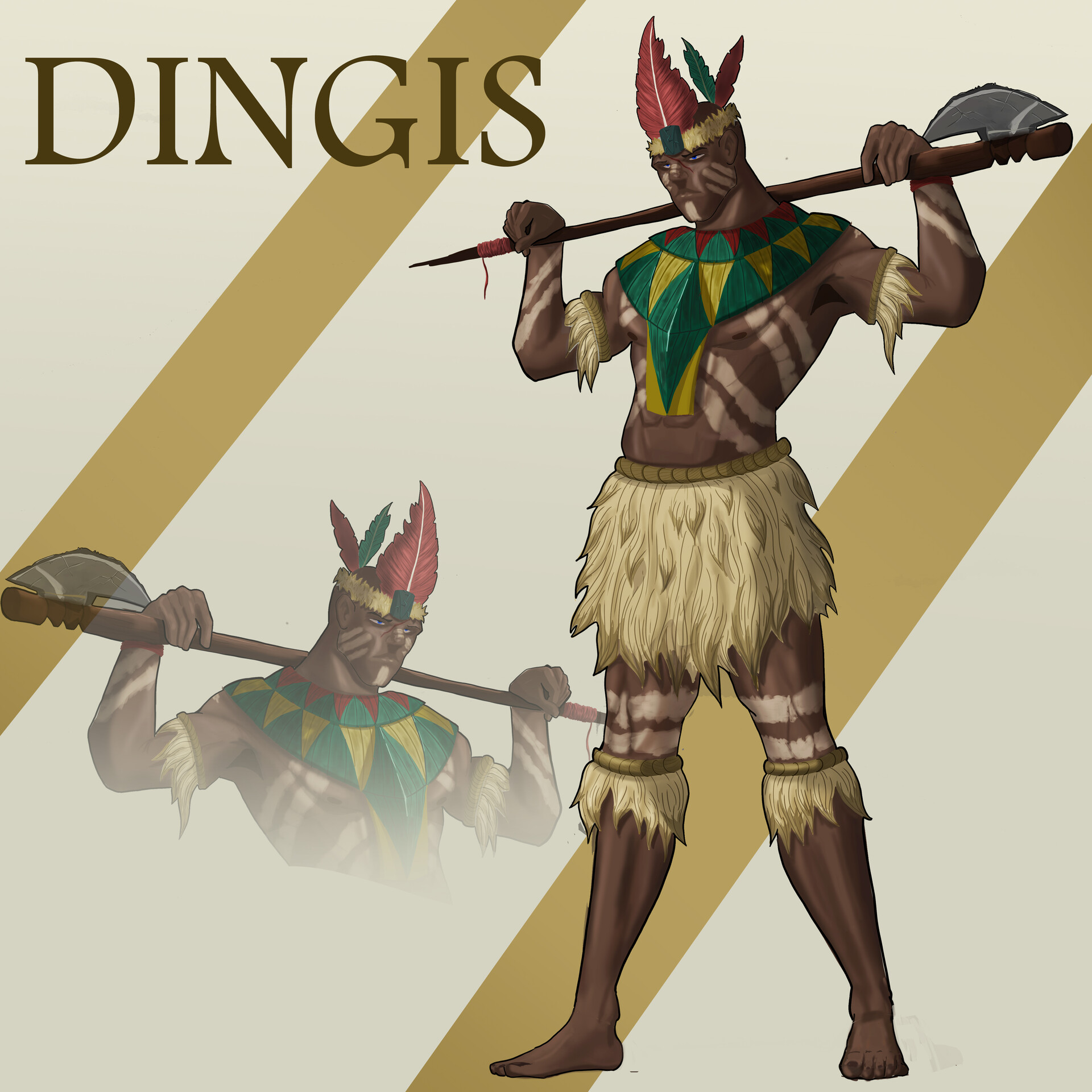 ArtStation - Character desing project of character from a Zulu tribe