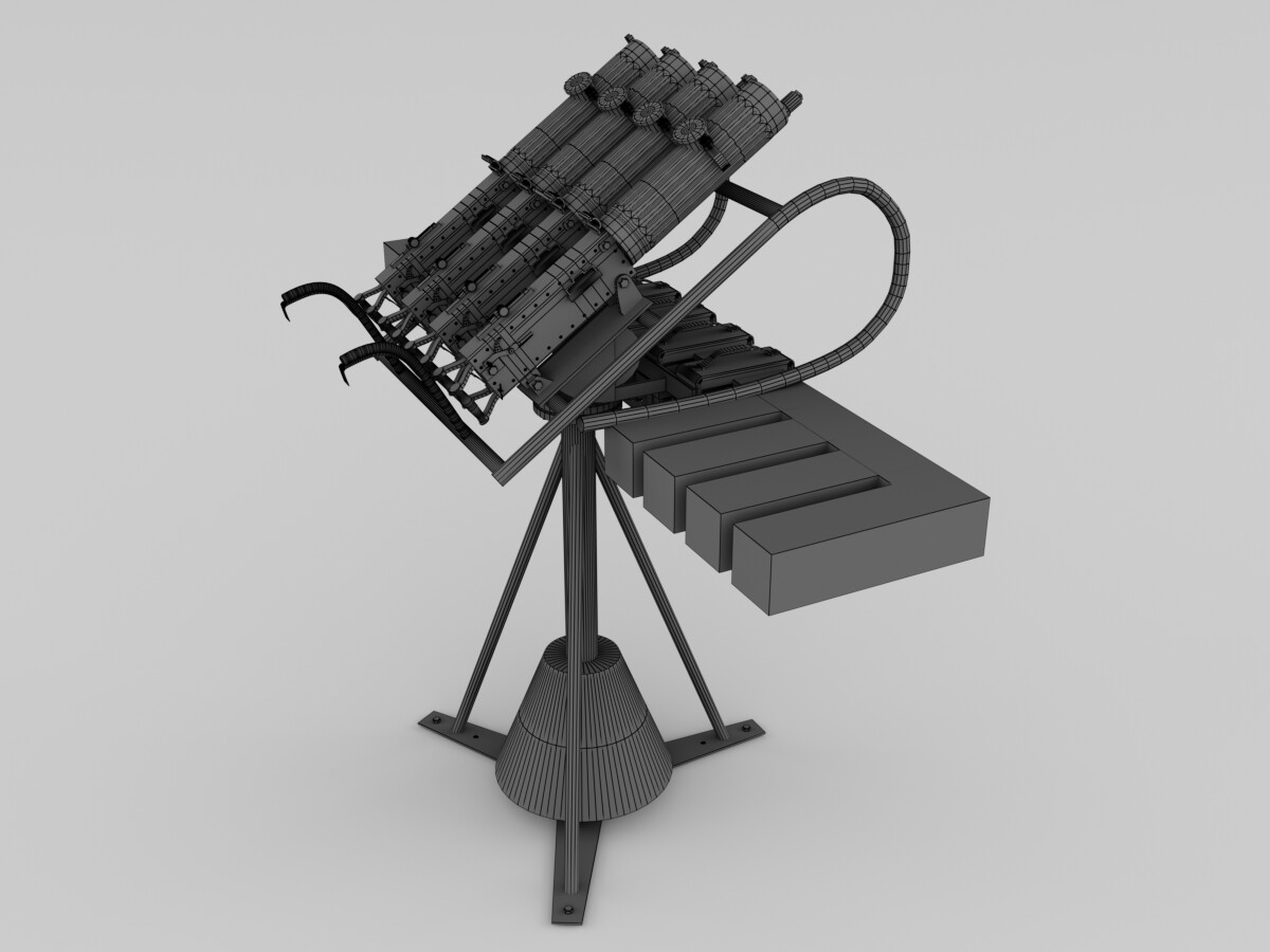ArtStation - 3D models of Quadruple mounted Maxim anti aircraft machine ...
