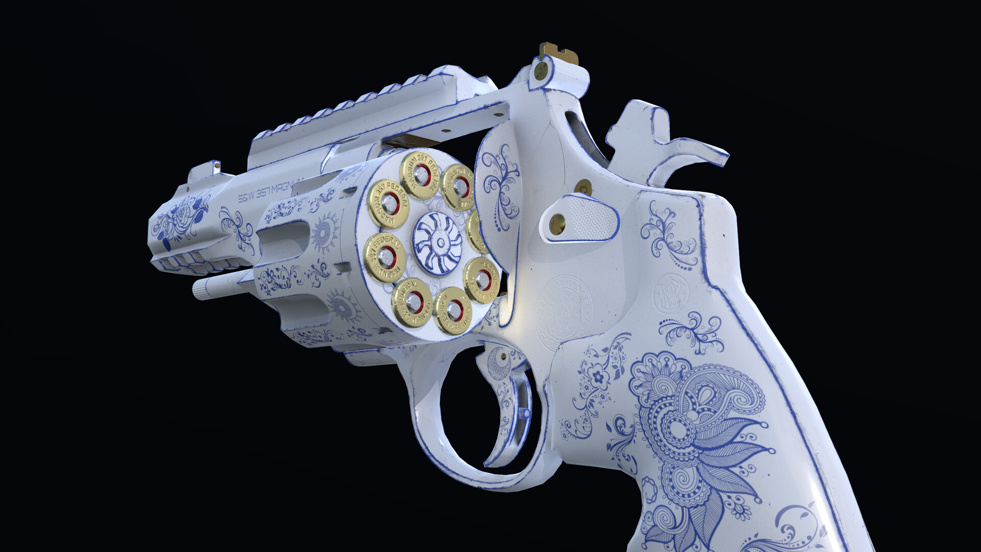 ArtStation - Custom Porcelain Revolver Design