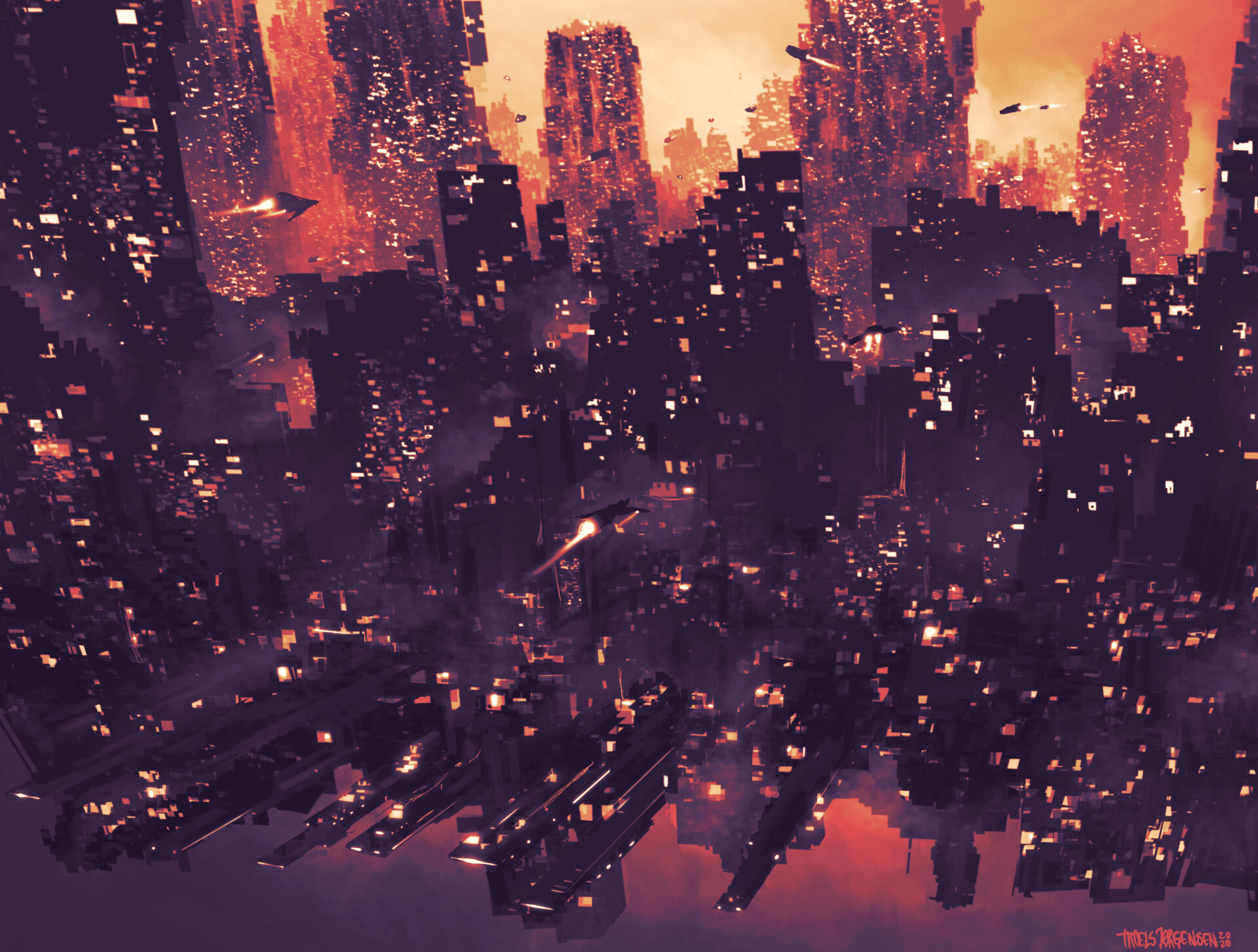 ArtStation - Floating megacity