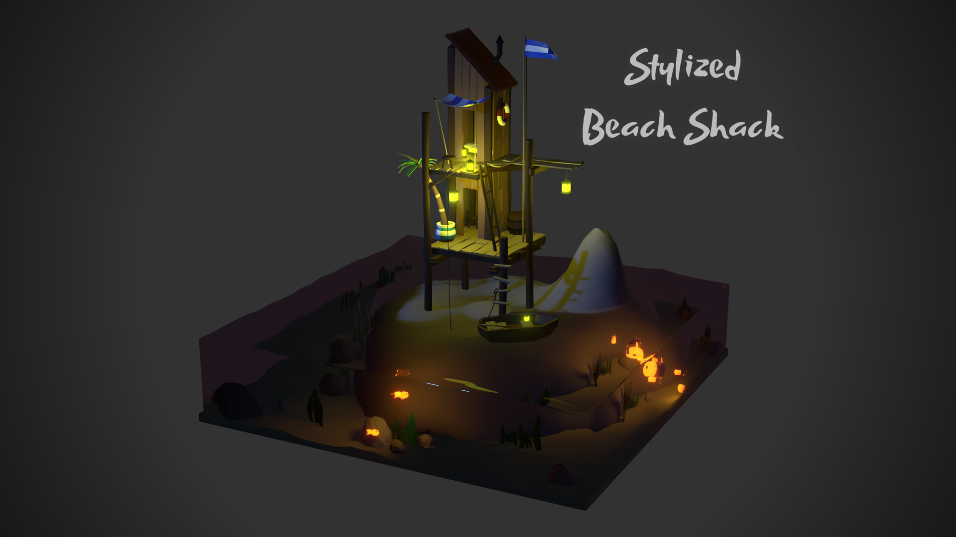 ArtStation - Stylized Beach Shack - Day/Night