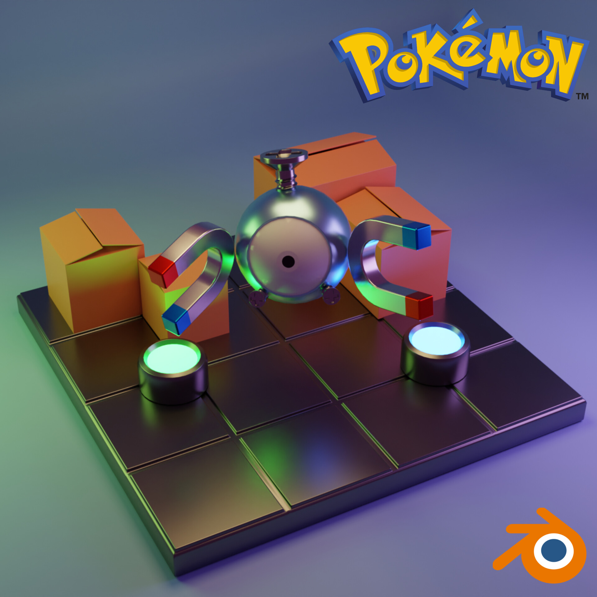ArtStation - Pokemon - Magnemite & Magneton 3D Model