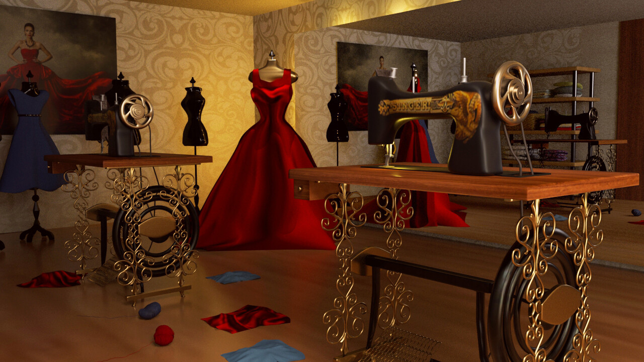 ArtStation - Sewing Machine - 3D Setup.