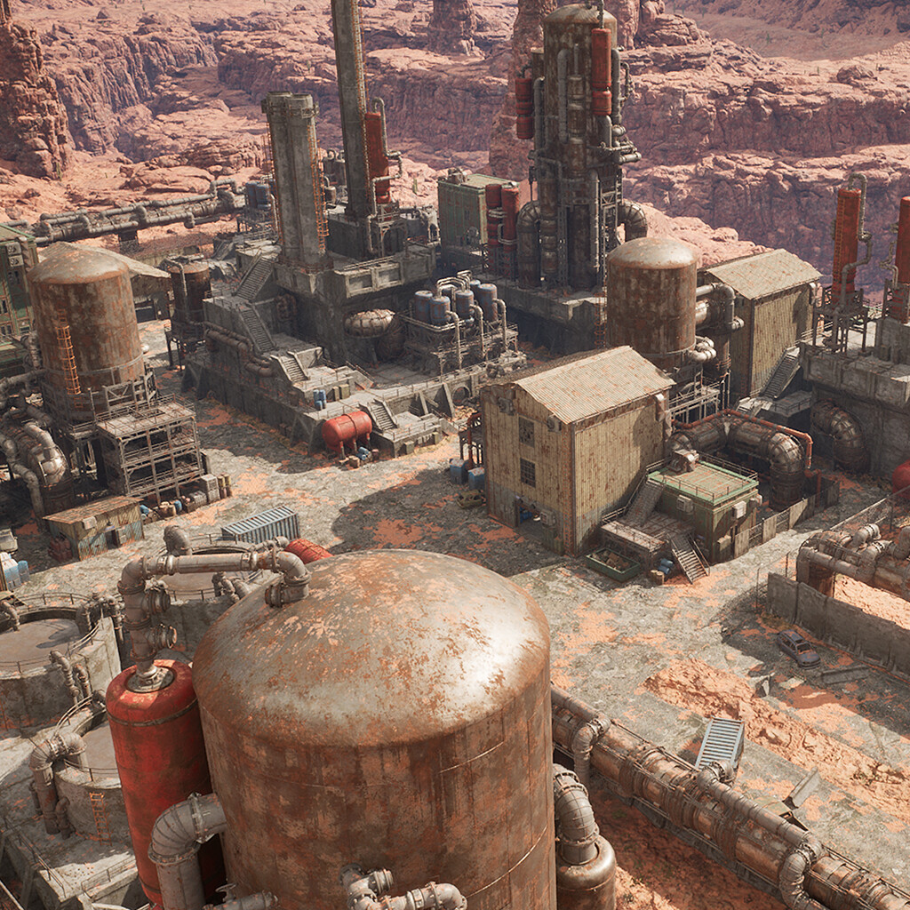 ArtStation - Post Apocalyptic Refinery - Unreal Engine 5 - Breakdown