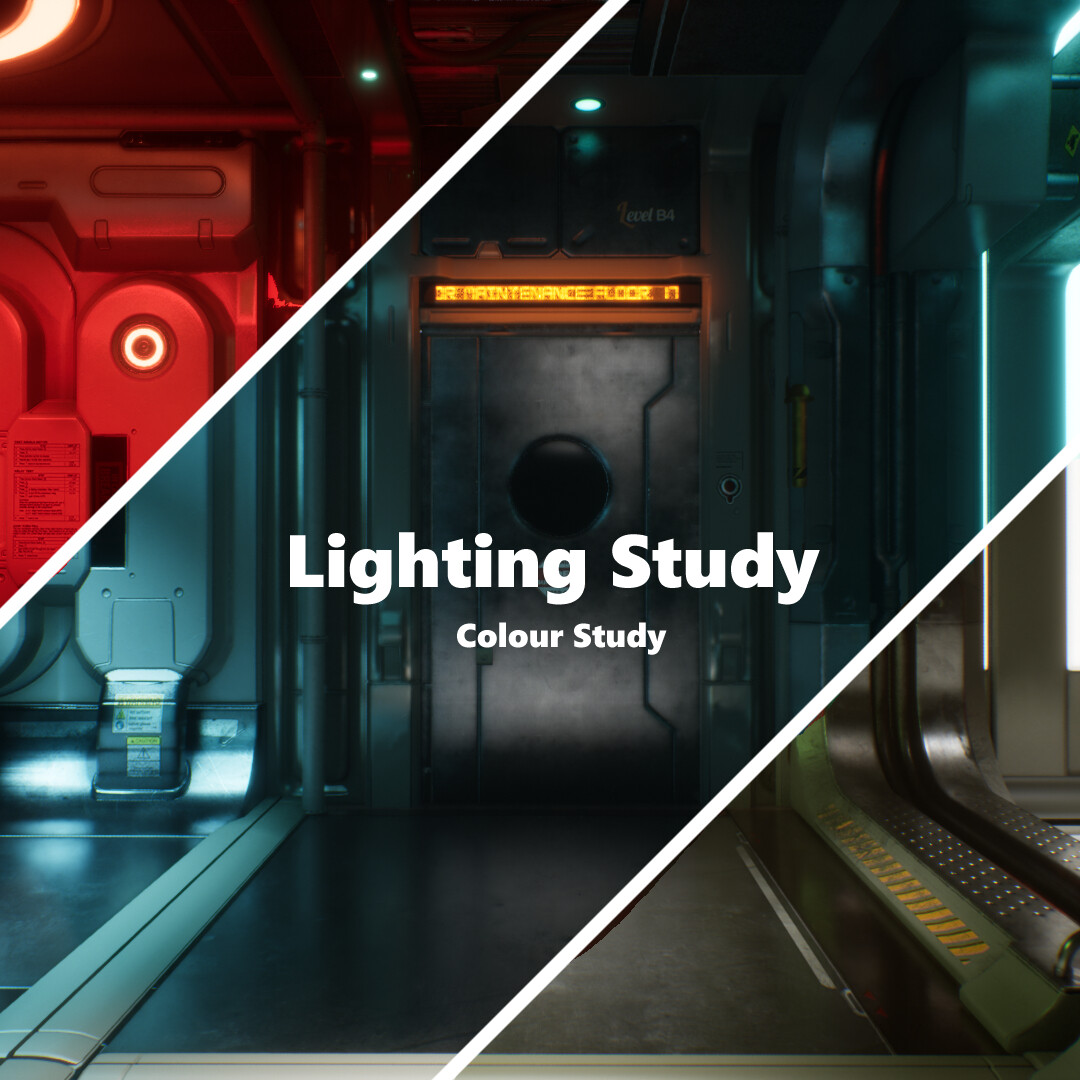 ArtStation - Sci-Fi Hallway Lighting Study