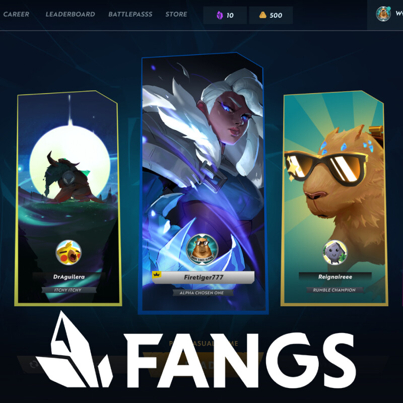 ArtStation - FANGS Game Client - Home Screen