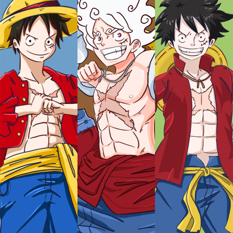 ArtStation - Luffy set - PTS - Haki+Ryou - 5th Gear|One Piece