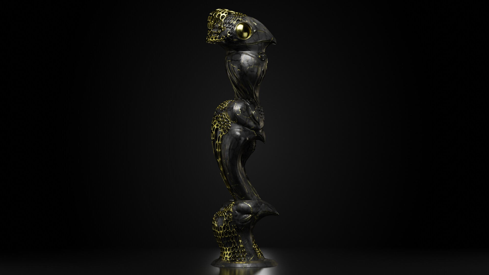 ArtStation - Generative AI to 3D marble bird model