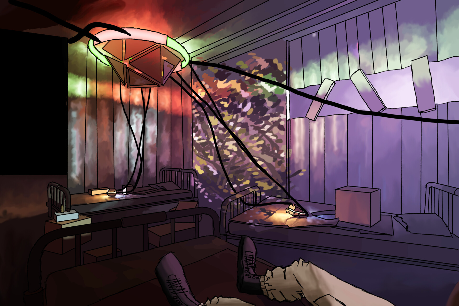 ArtStation - Cyberpunk brain dance shack