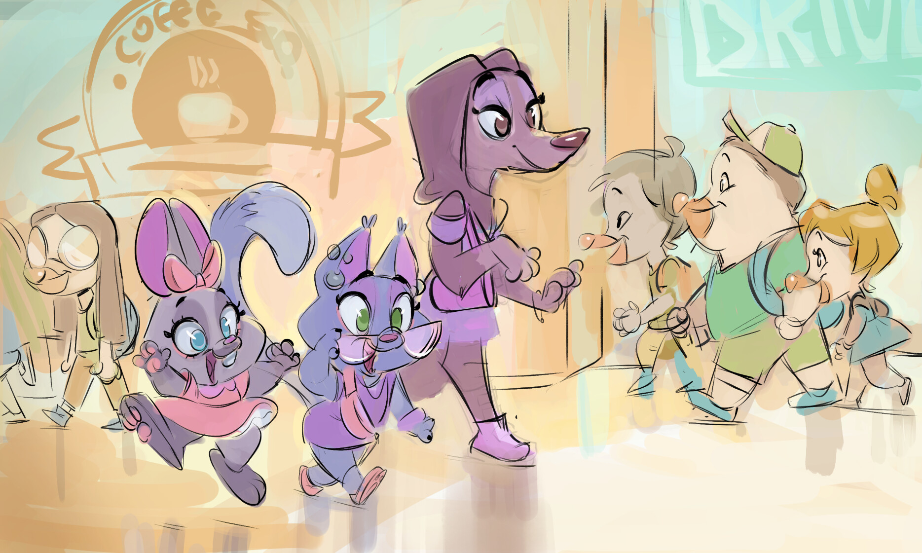 ArtStation - Sketches - Shopping theme