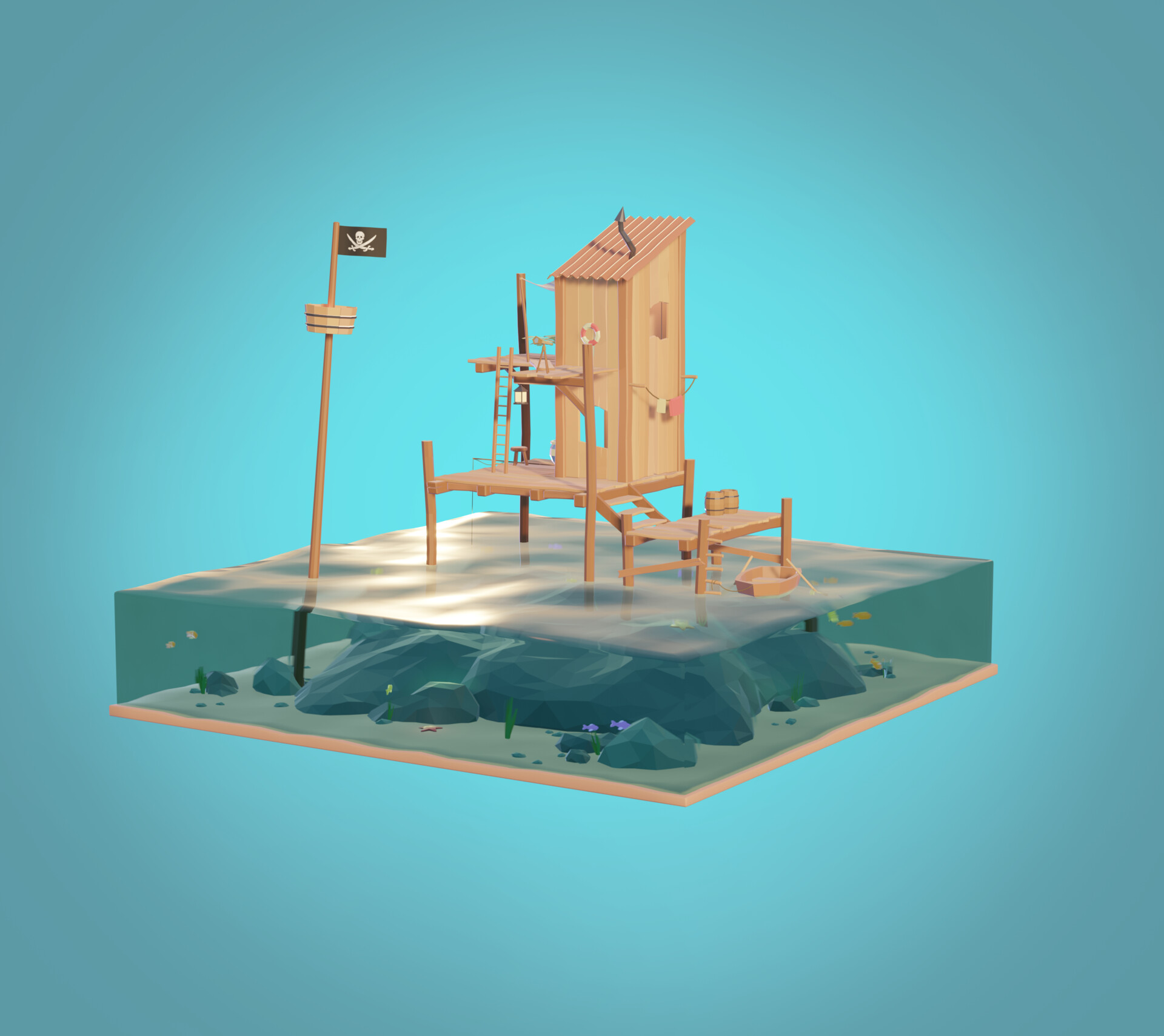 ArtStation - Low poly Sea Shack