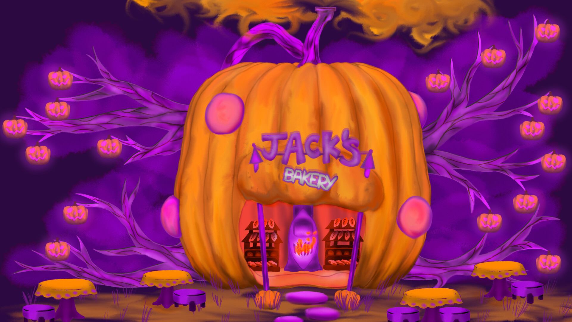 ArtStation - Full Process: Spooky Pumpkin Bakery
