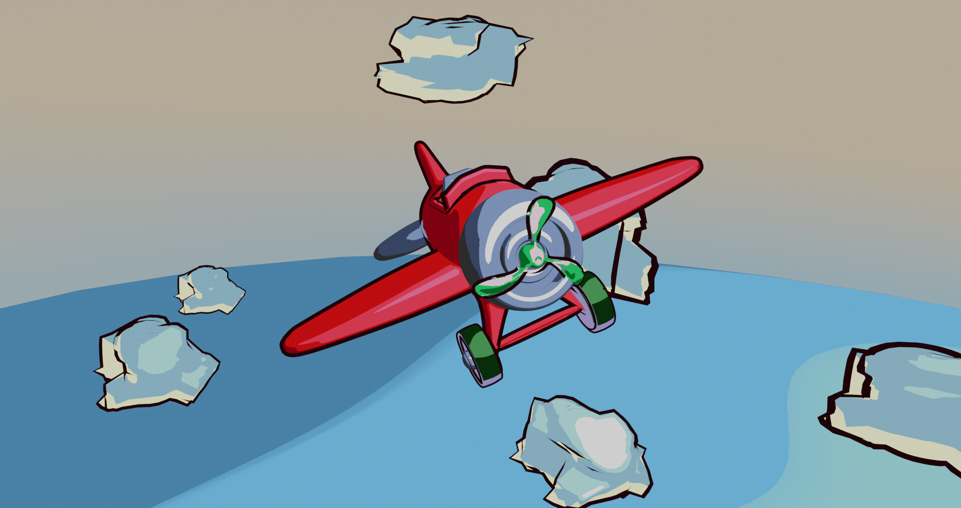 ArtStation - 3D airplane animation (cel shader)