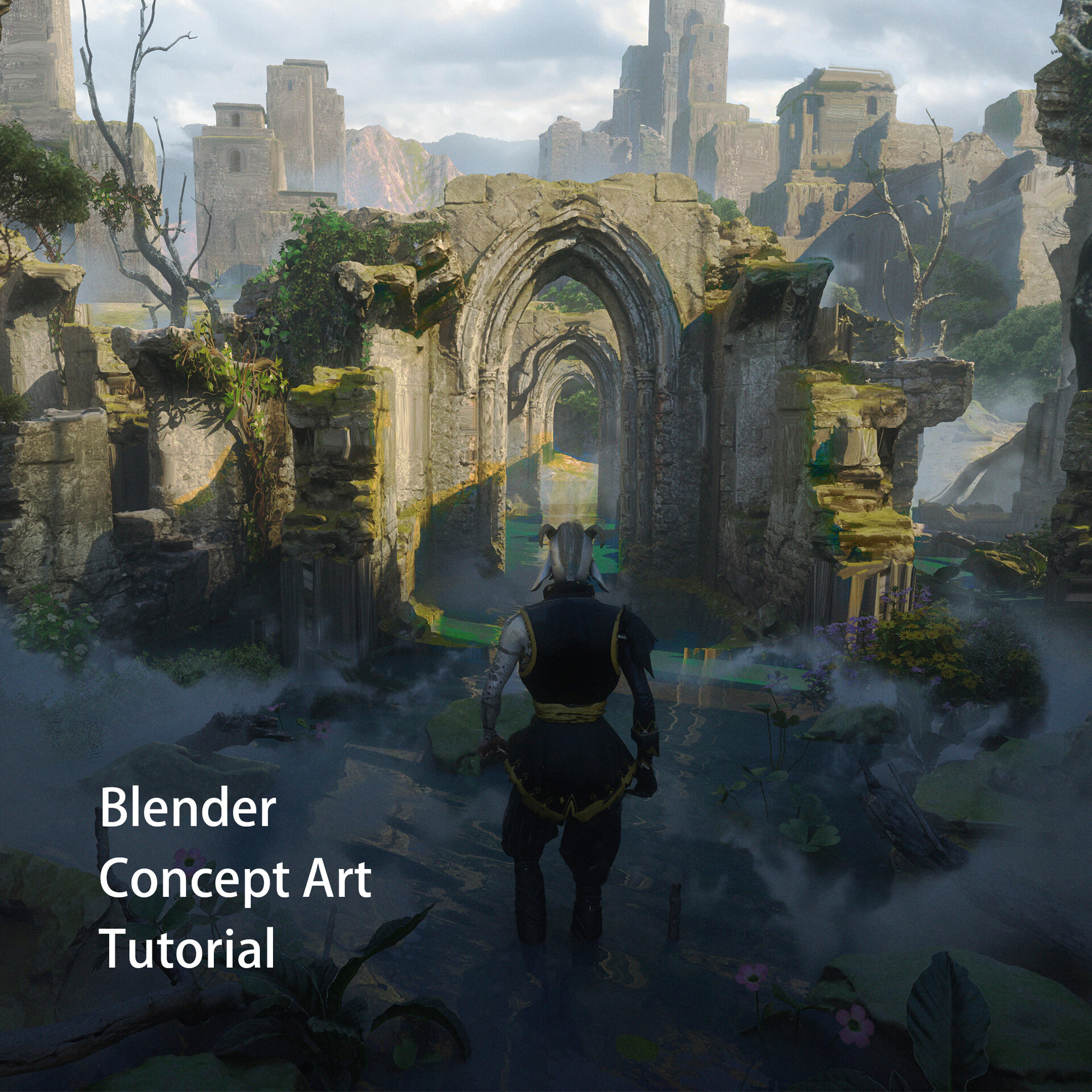 ArtStation - Blender Fantasy Environment Concept Art ( Tutorial in ...