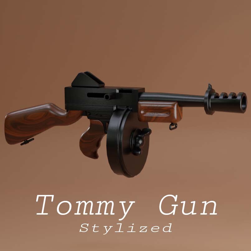 ArtStation - Stylized Tommy Gun
