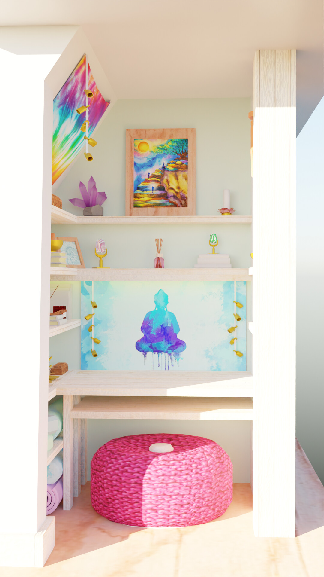 ArtStation - Yoga inspred meditation / office corner