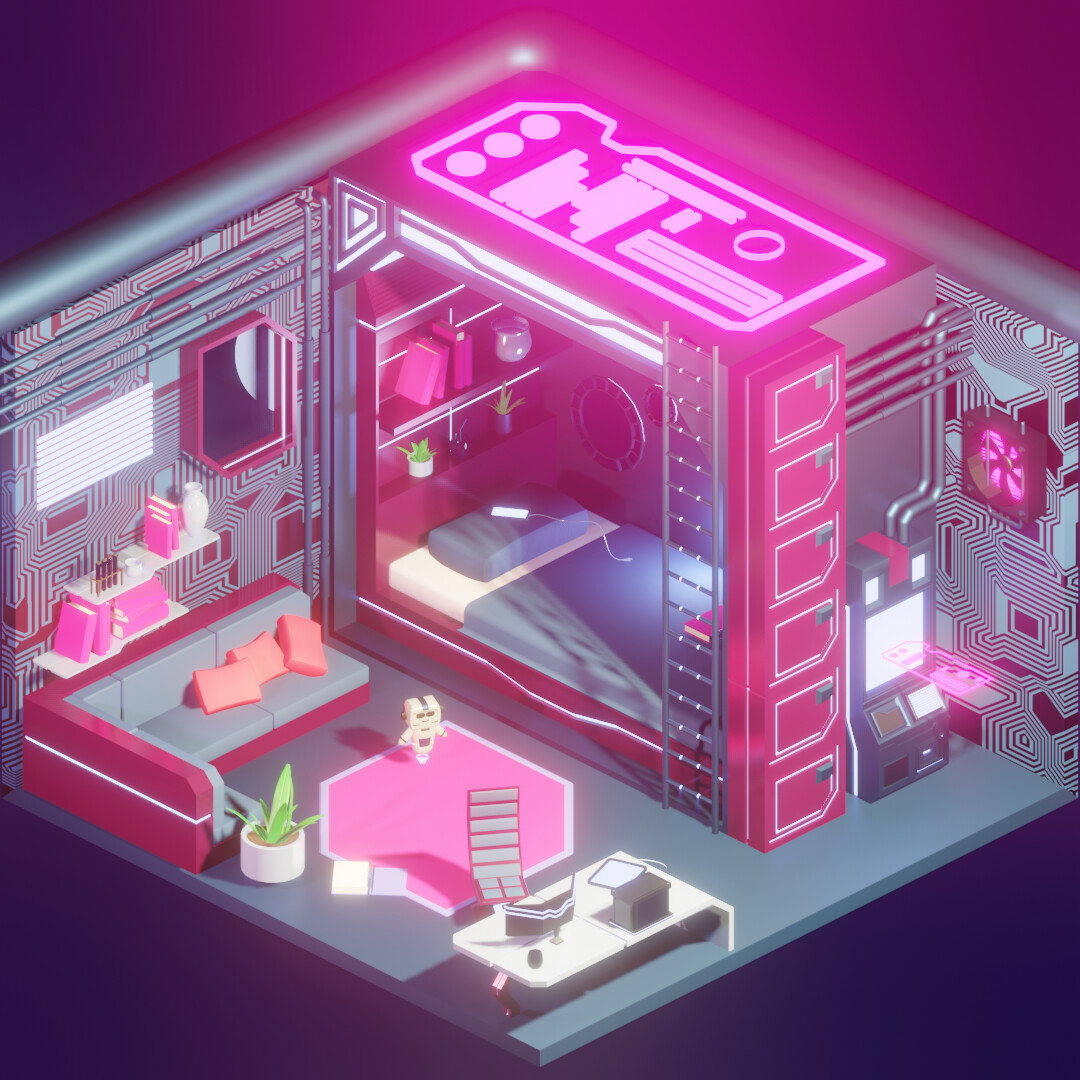 ArtStation - Sci-Fi Isometric Room