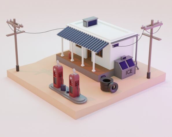 ArtStation - Fuel Gas Station